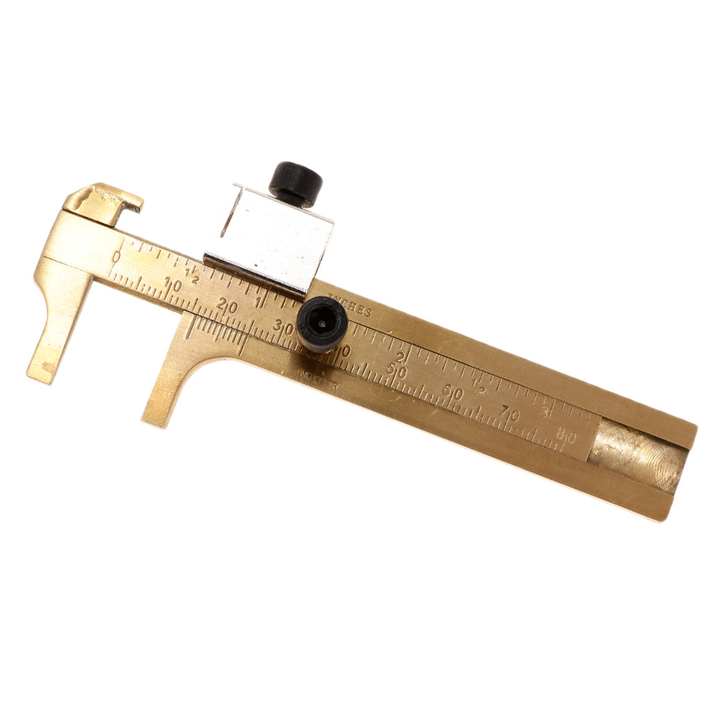 Mini Metal Scale Brass Sliding Gauge Vernier Caliper Ruler Pocket Meas ...