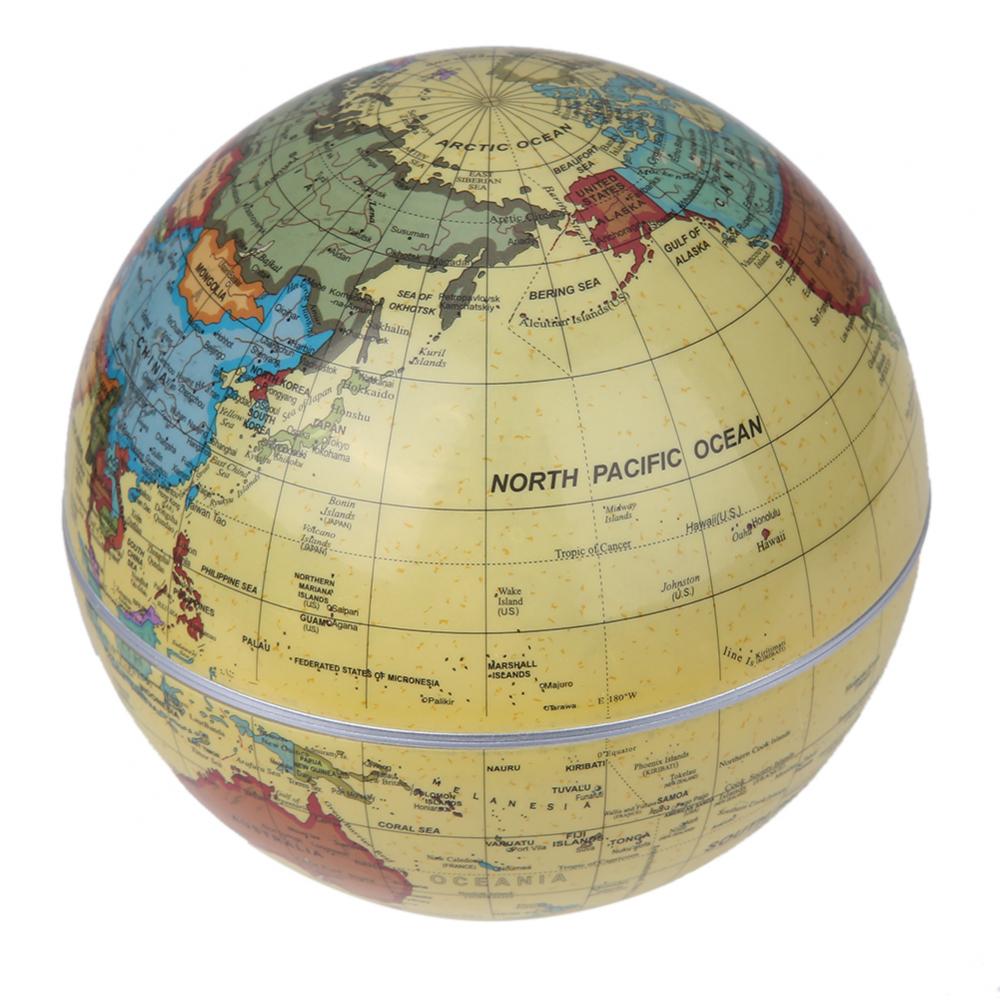 14cm Solar Powered Self Rotating World Globe Earth Map Geography Atlas ...