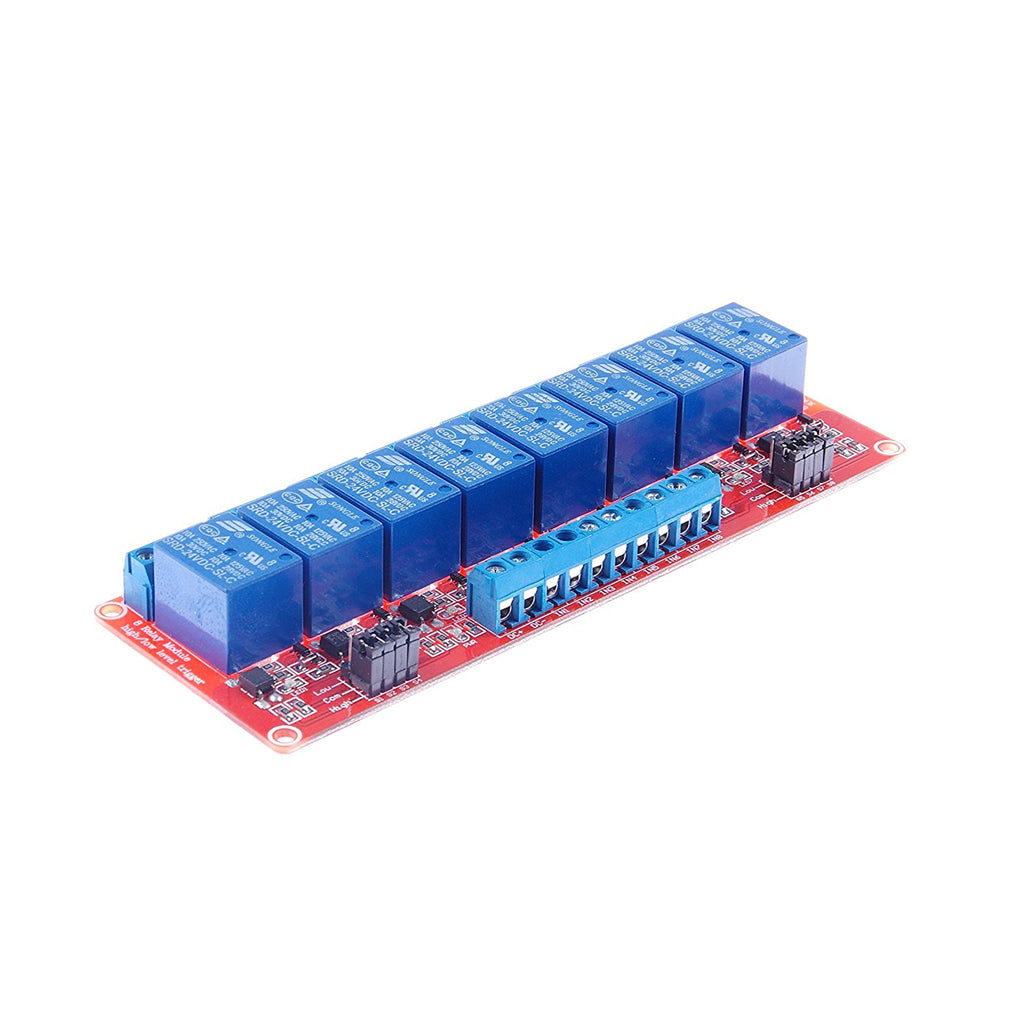 24V 8-Channel Relay Module with Optocoupler H/L Level Triger for Ardui ...