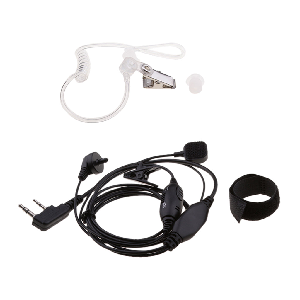Mic Microphone Covert Acoustic Tube Earpiece Headset with Finger PTT f ...