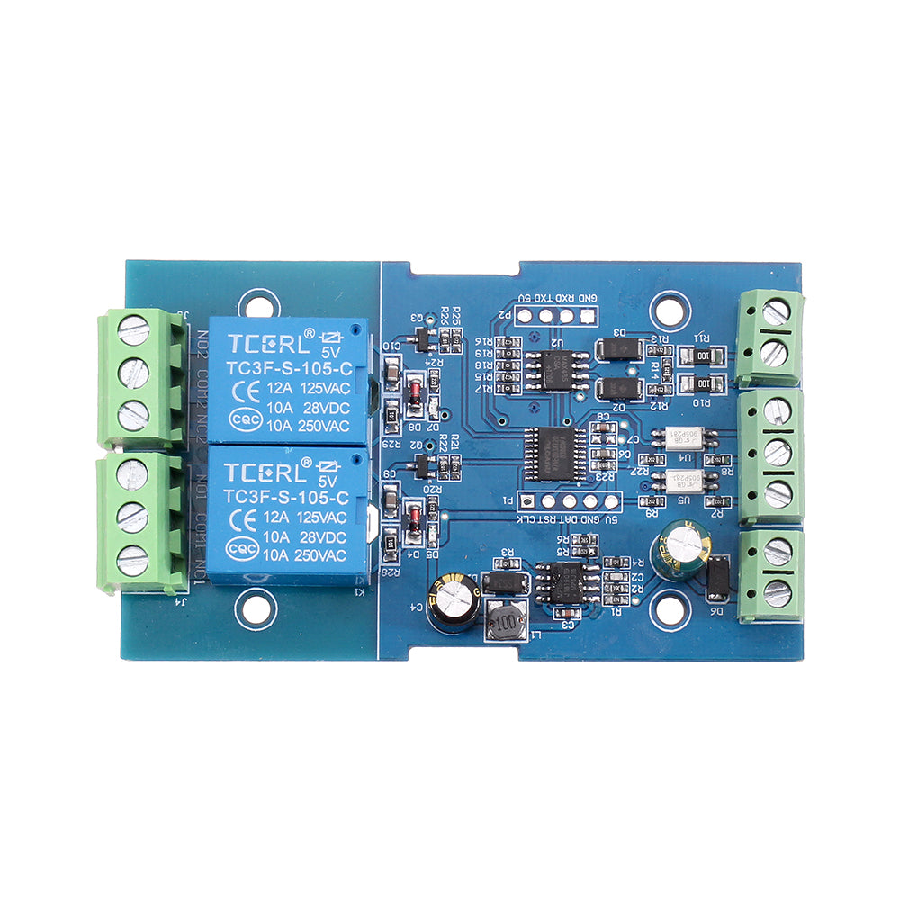 Dual Modbus-Rtu 2-way Relay Module Switch Input and Output RS485/TTL C ...