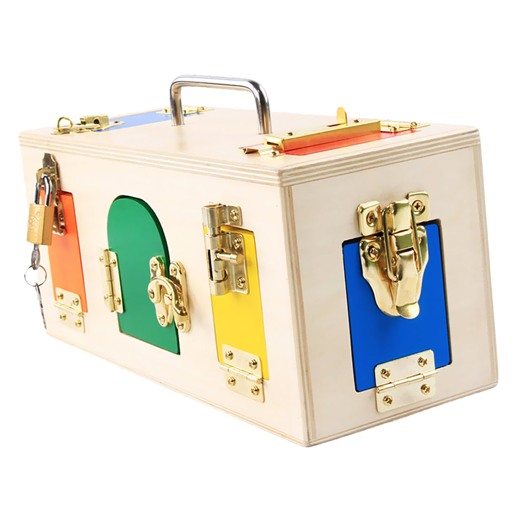 Montessori Wooden Lock Box Door Kids Basic Life Skills Preschool Teach ...