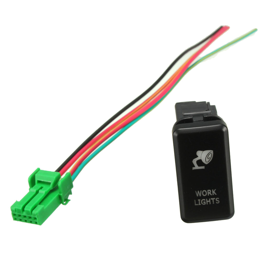 Dual Blue LED Illuminated Light Switch Push On/Off 12V For Toyota Land ...
