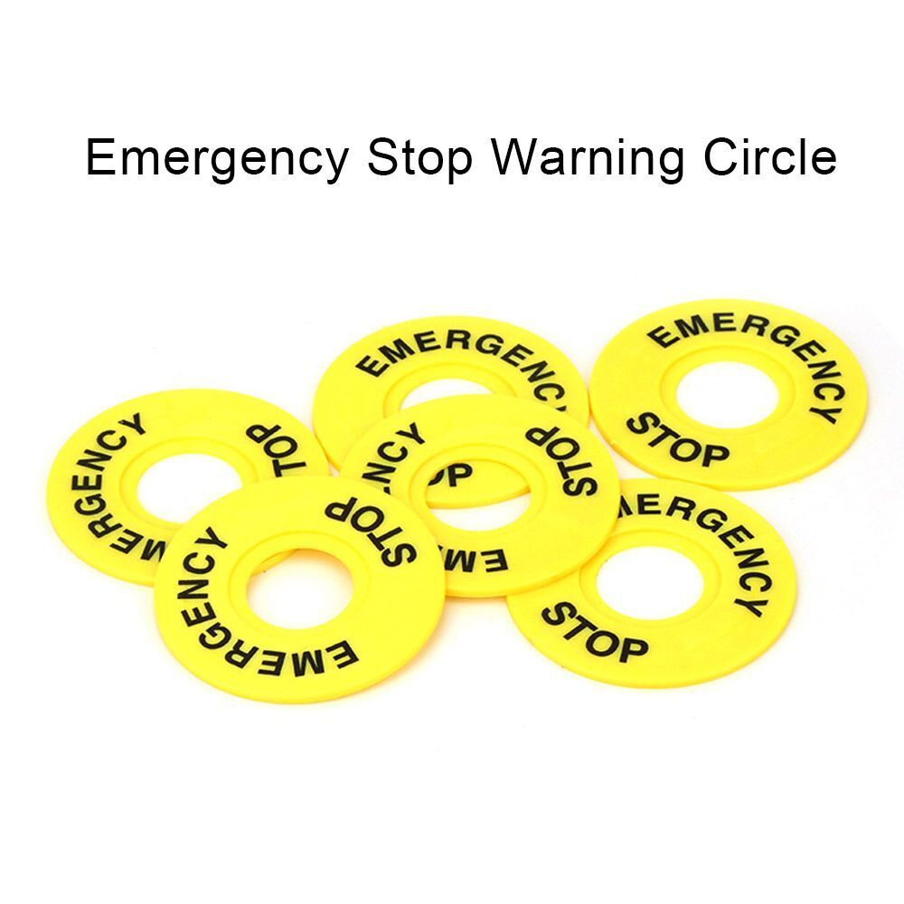 Switch Accessory Label 22mm Label Emergency Stop Sign Warning Circle M ...