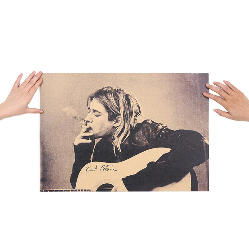 Kurt Cobain Nirvana Frontman Rock Poster Kraft Paper Retro Poster Wall ...