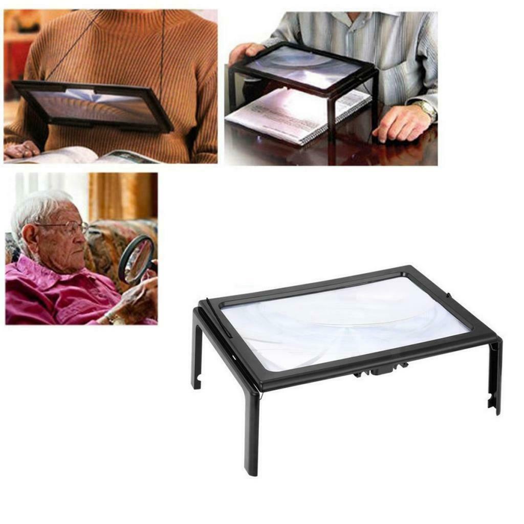 Large Magnifying Glass Page 3X Magnifier, Rectangular LED Lighted Illu ...