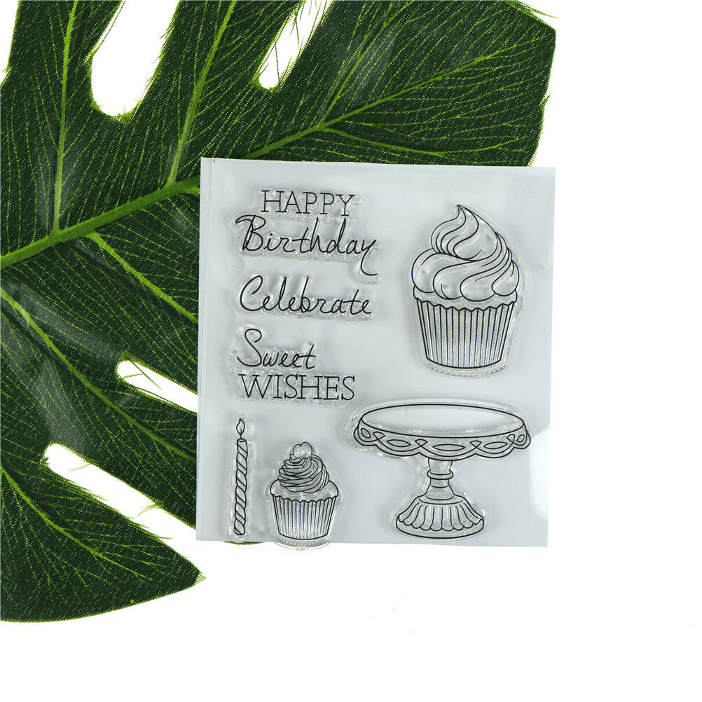 Happy birthday cake stamps seal scrapbooking album card decor diary di ...