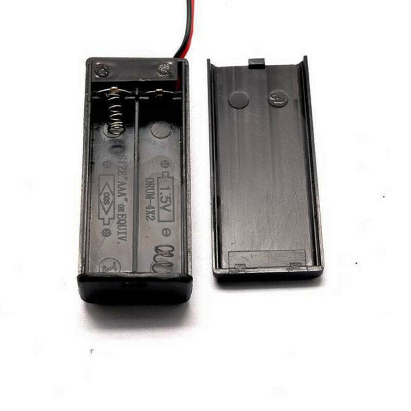 Hot 2x AAA Battery 3V Holder Box Case with ON/OFF Switch Black Battery ...