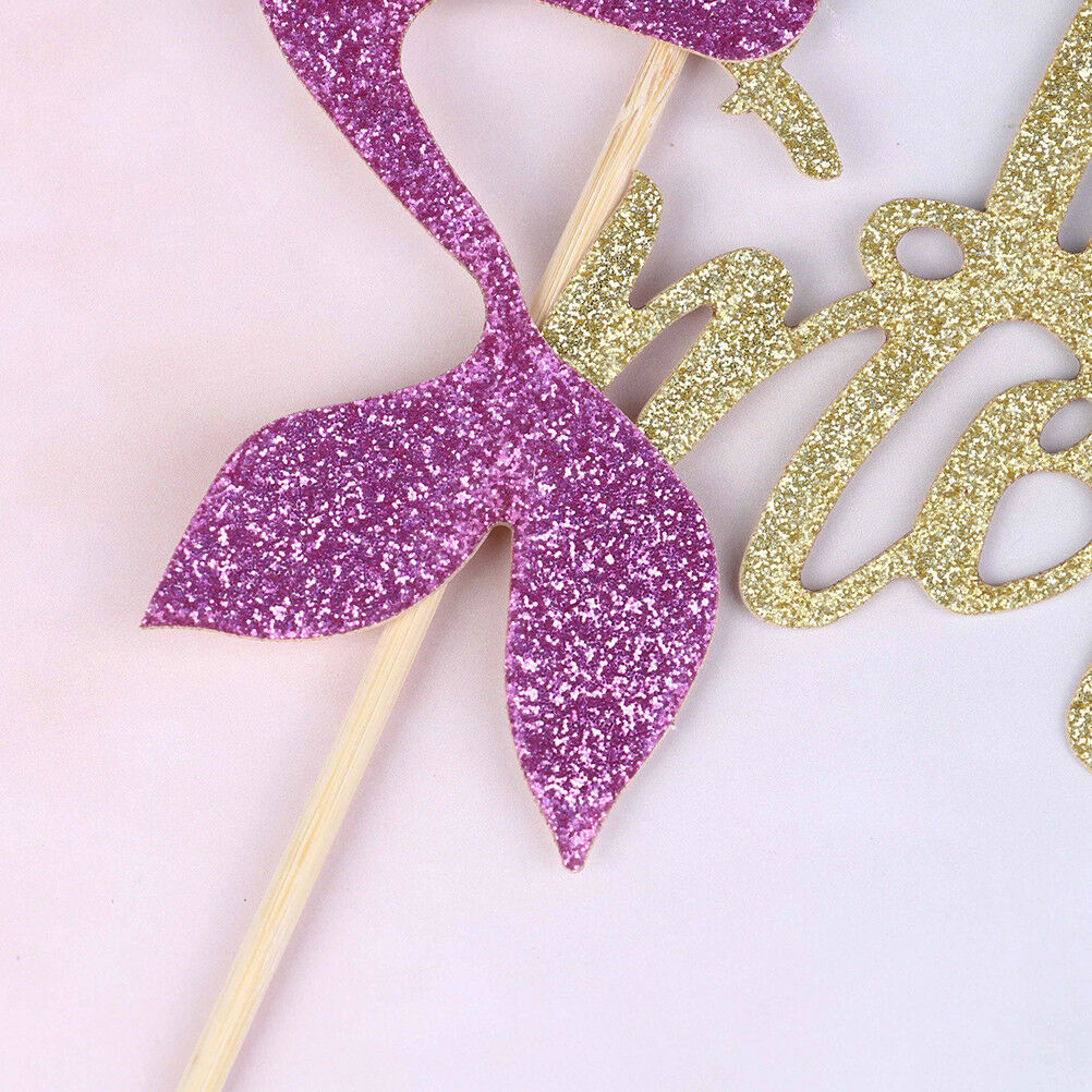 let's be mermaids glitter cake topper birthday party decorations suppl ...