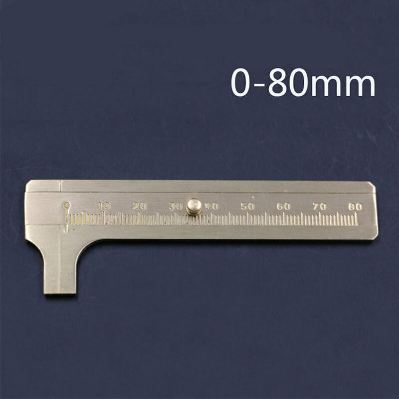 Mini Metal Scale Brass Sliding Gauge Vernier Caliper Ruler Pocket Meas ...