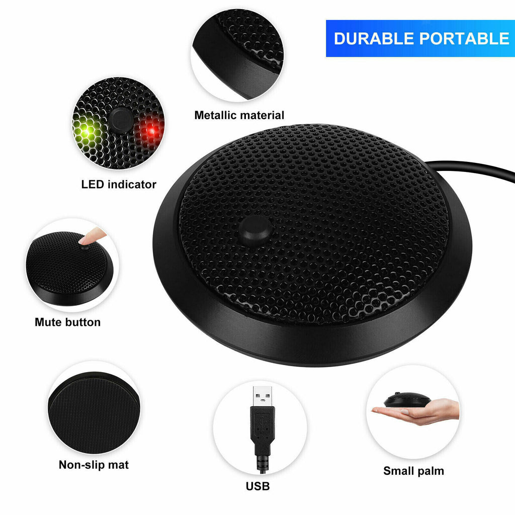 USB 360 Pickup Microphone Conference Speech Mic for Desktop Computer ...