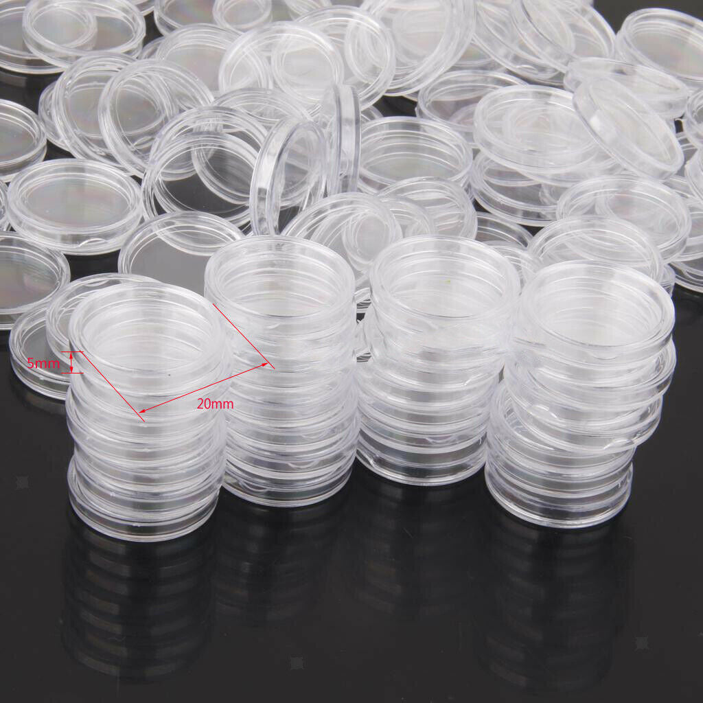 400 Set 21mm Clear Plastic Coin Capsules Coins Holders Containers Penn ...