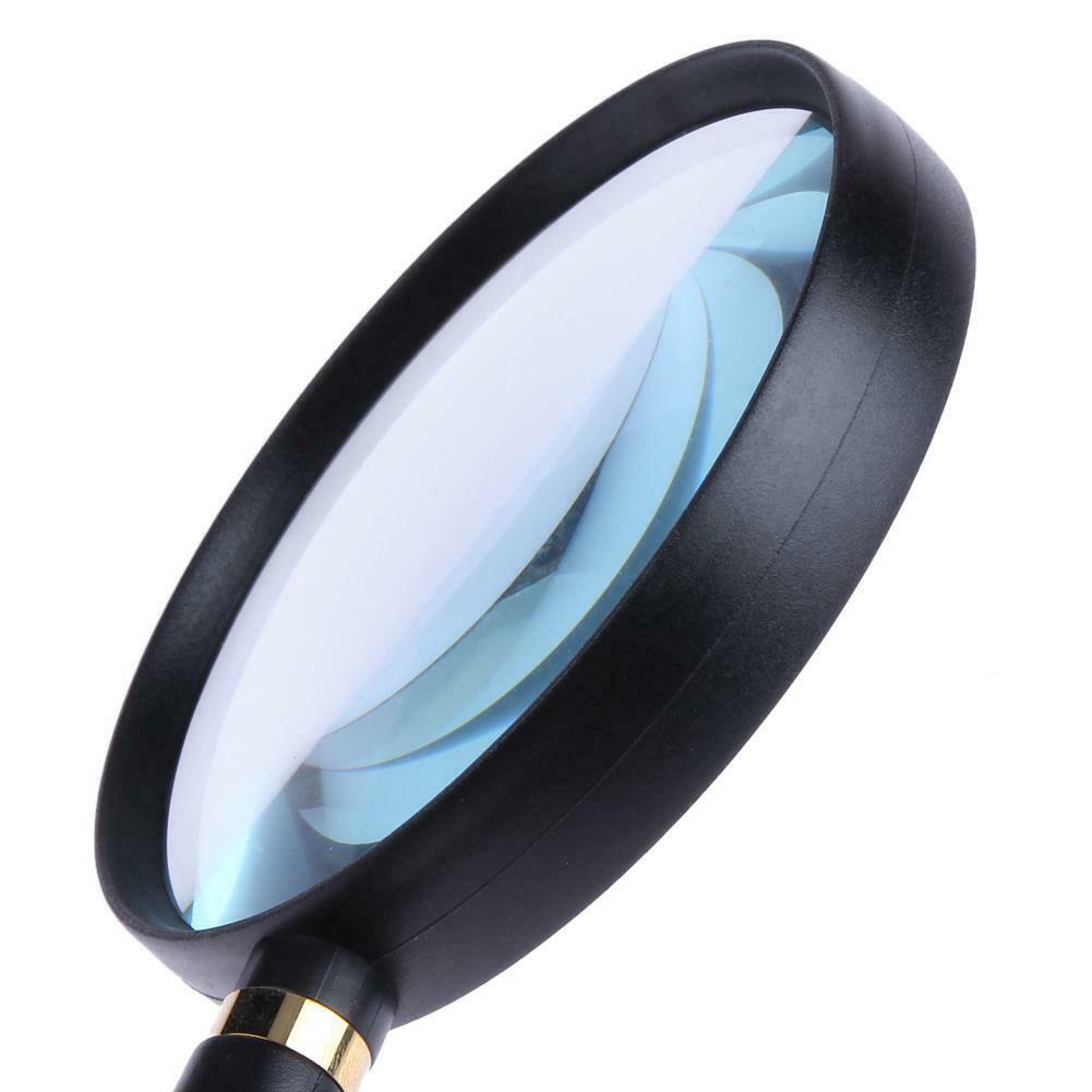 5X Handheld Magnifying Glass 10X High Optical Real Glass Magnifier Len ...
