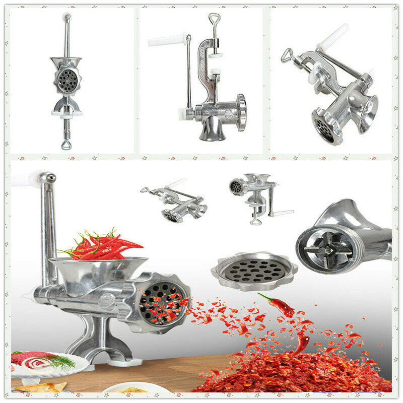 Heavy Duty Hand Operated Manual Kitchen Meat Mincer Beef Grinder Sausa ...