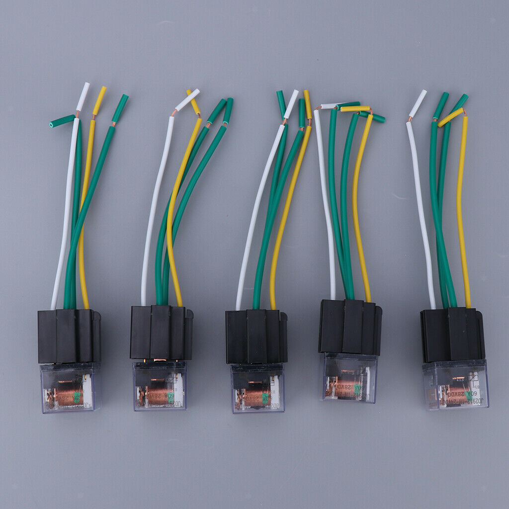 5x 60A LED Relay 24V 4Pin Socket w Wire Normal Open Waterproof Car Tru ...