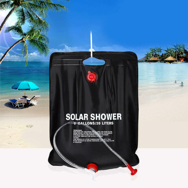 20L Solar Power Shower Camping Water Portable Sun Compact Heated Outdo ...