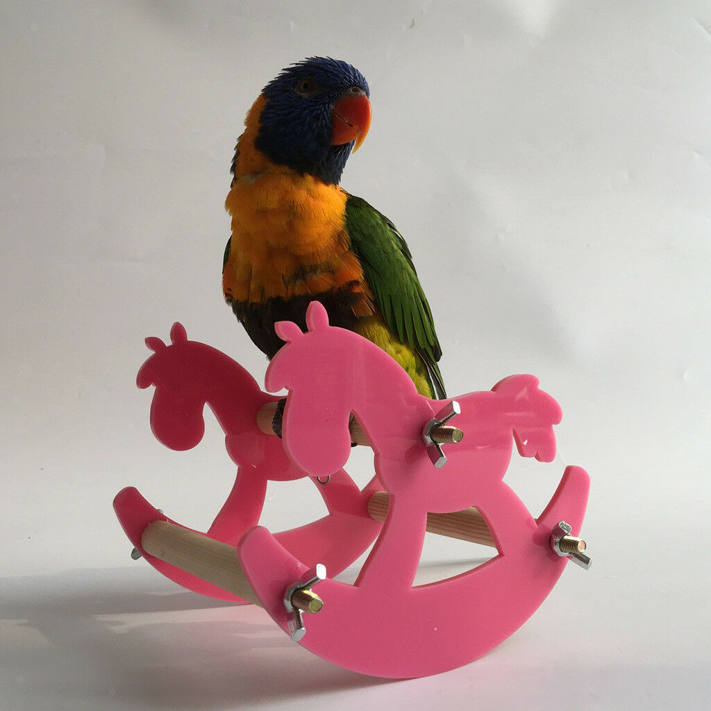 Parrot Chew Toys Swing Plastic Hobbyhorse Stand Bars Rocking Chair Pla ...