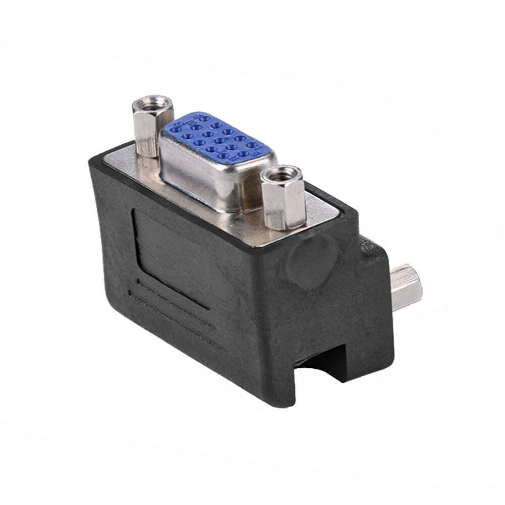 90 Degree VGA 15Pin Female to Female Adapter Connectors Coupler Conver ...