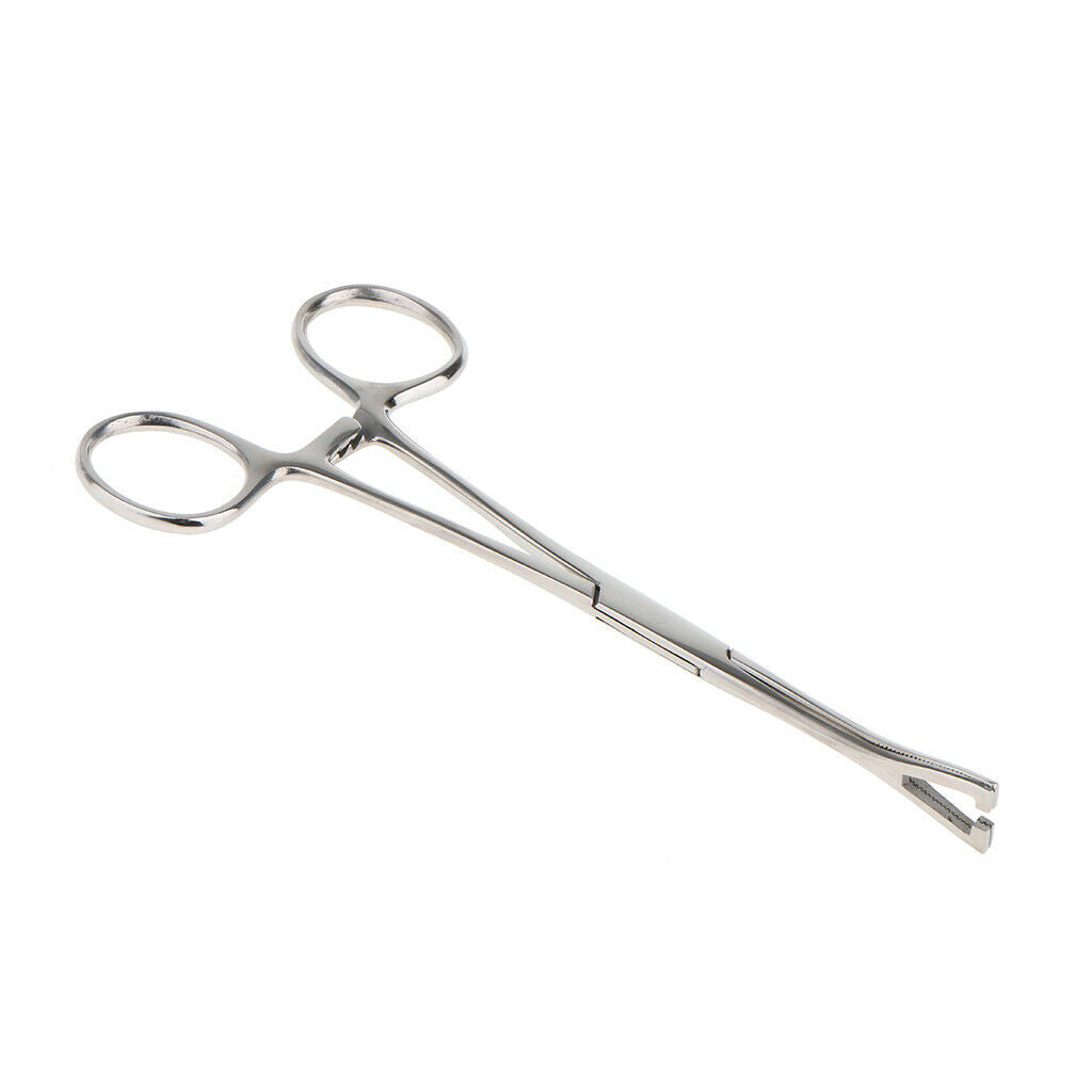6'' Stainless Steel Slotted Triangle Forceps Body Belly Navel Septum N ...